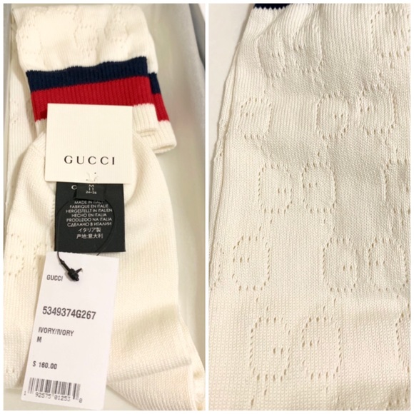 Gucci | Accessories | Authentic Gucci Gg Logo Web Interlocking Socks ...